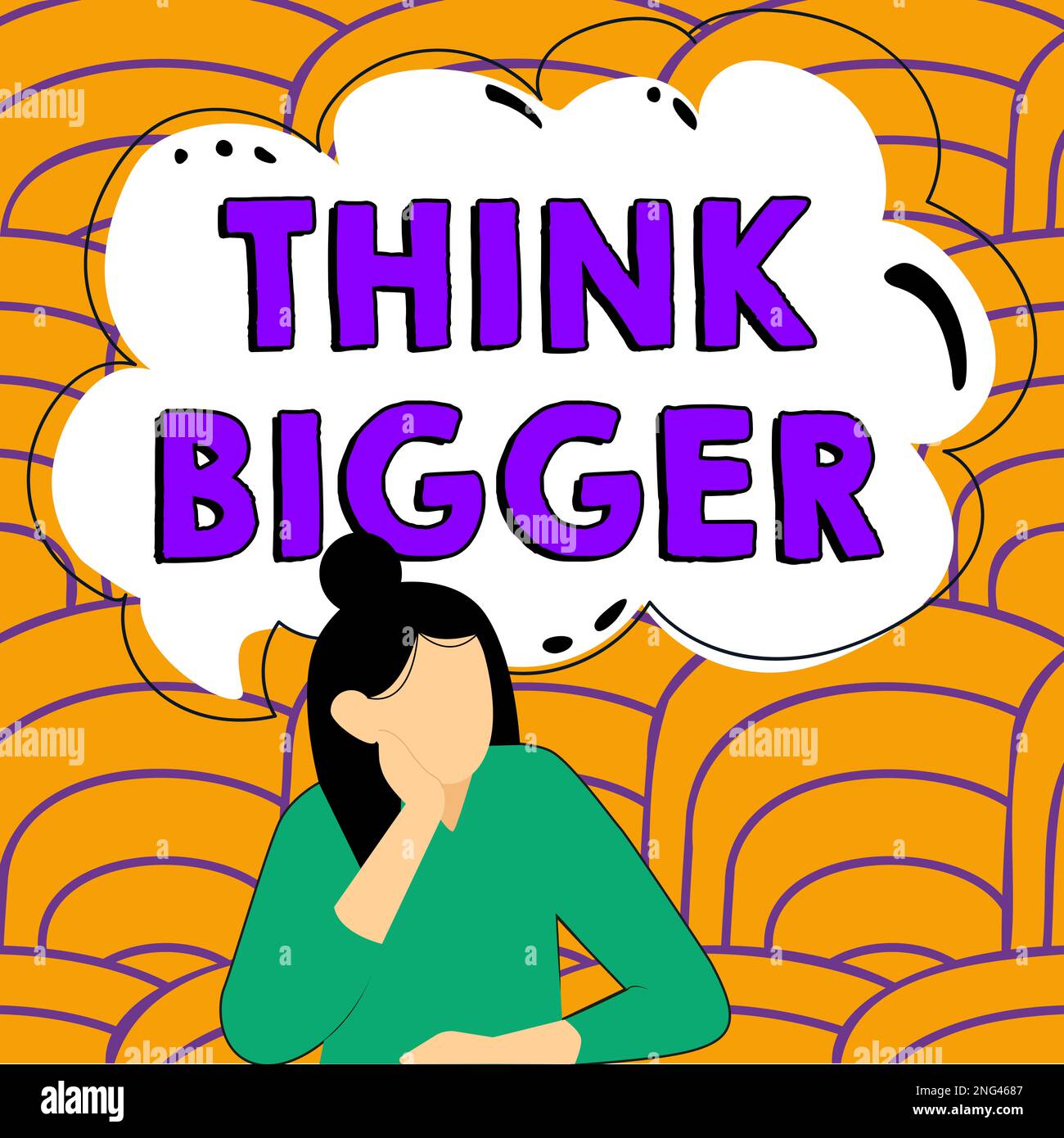 Inspiration showing sign Think Bigger. Business overview being able to ...