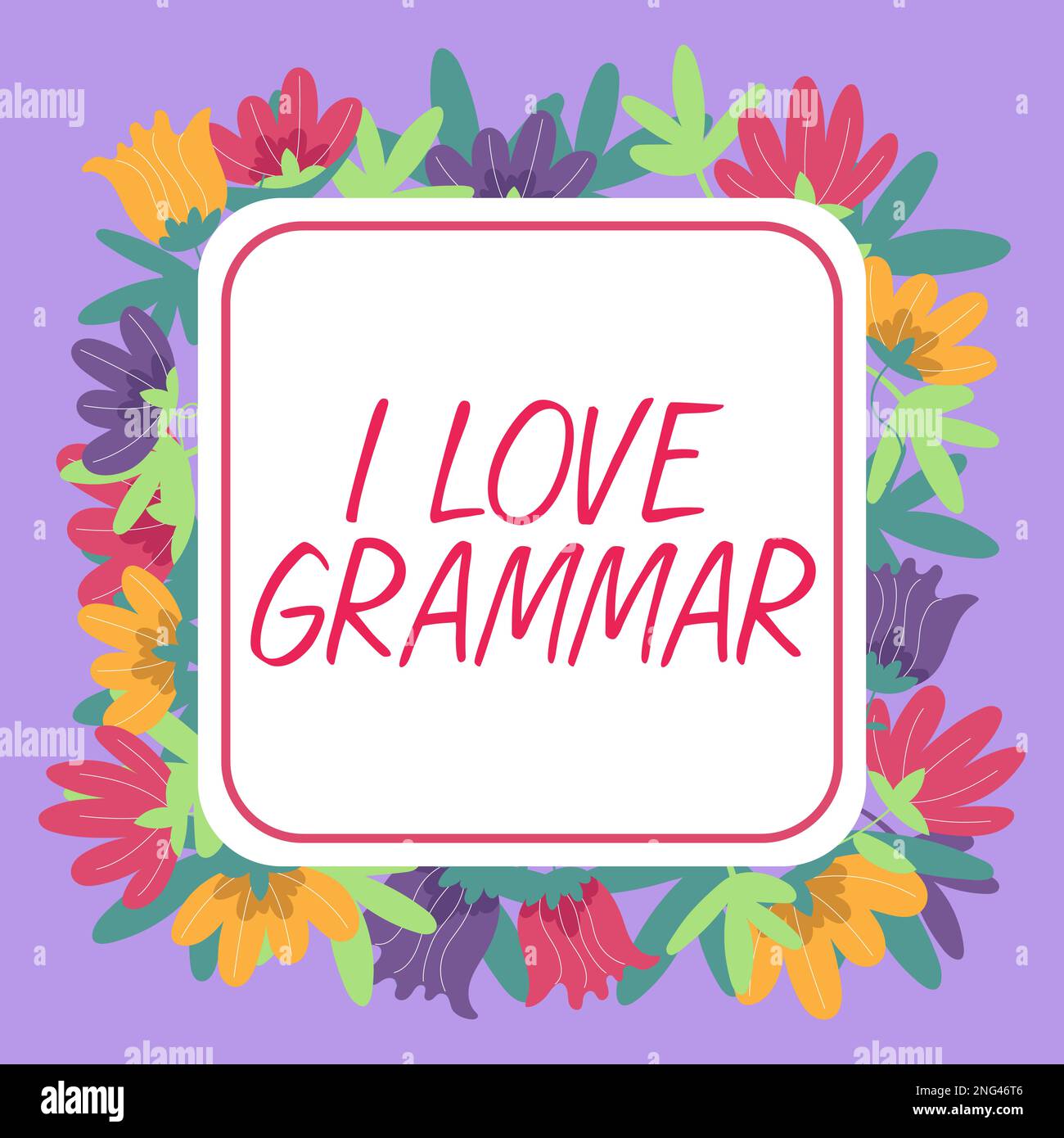 Writing displaying text I Love Grammar. Business idea act of admiring ...