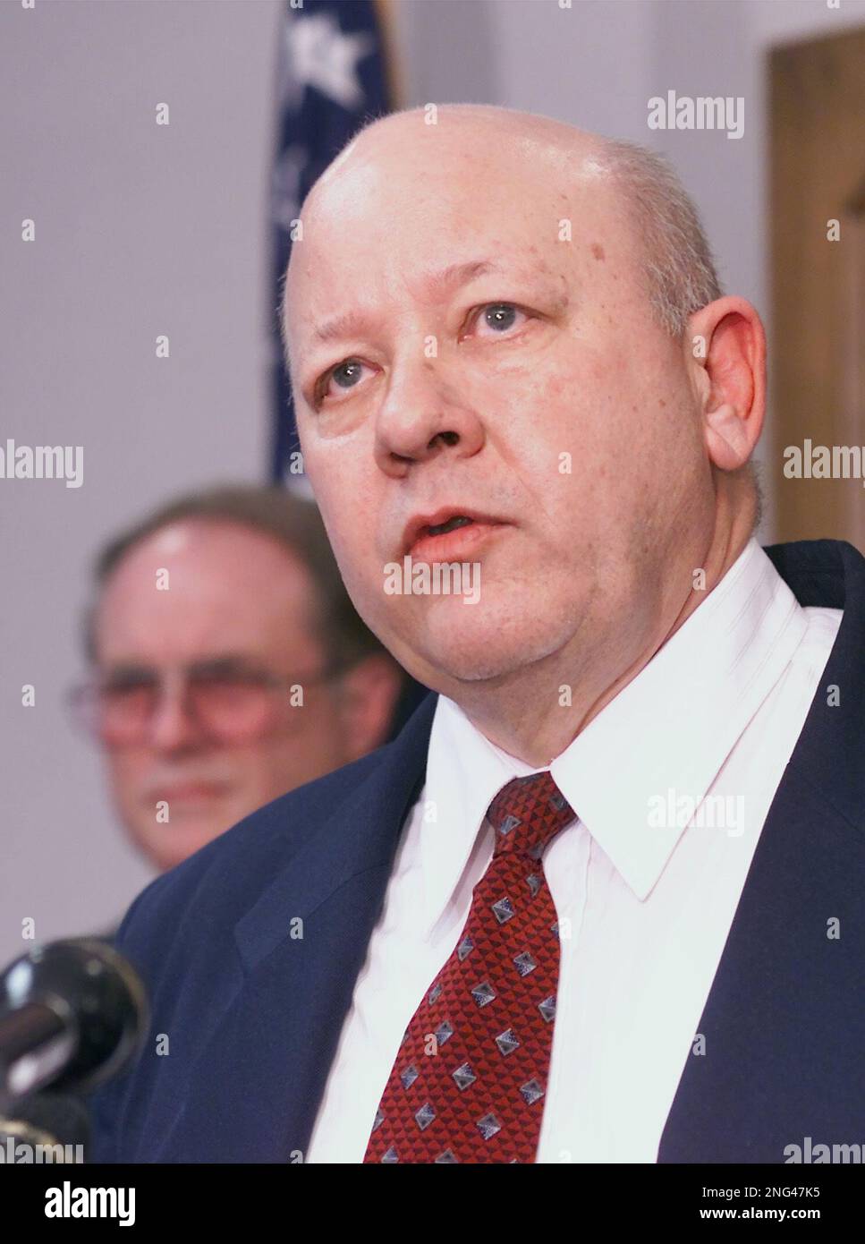 Assistant U.S. Attorney Gerald Carruth, foreground, speaks during a ...