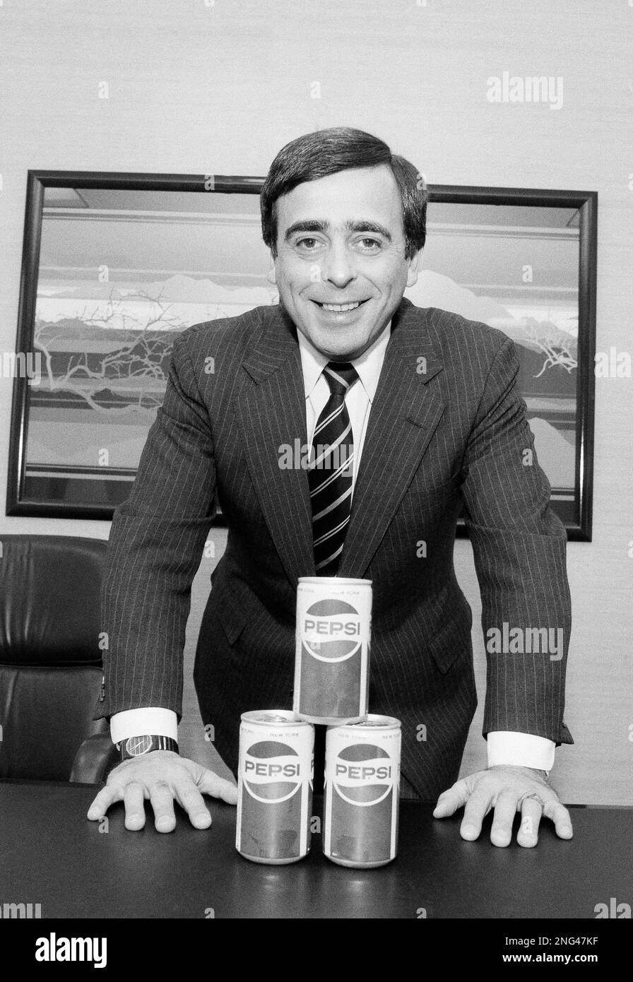 Pepsi Cola president Roger Enrico is shown in his office April 16, 1986 ...