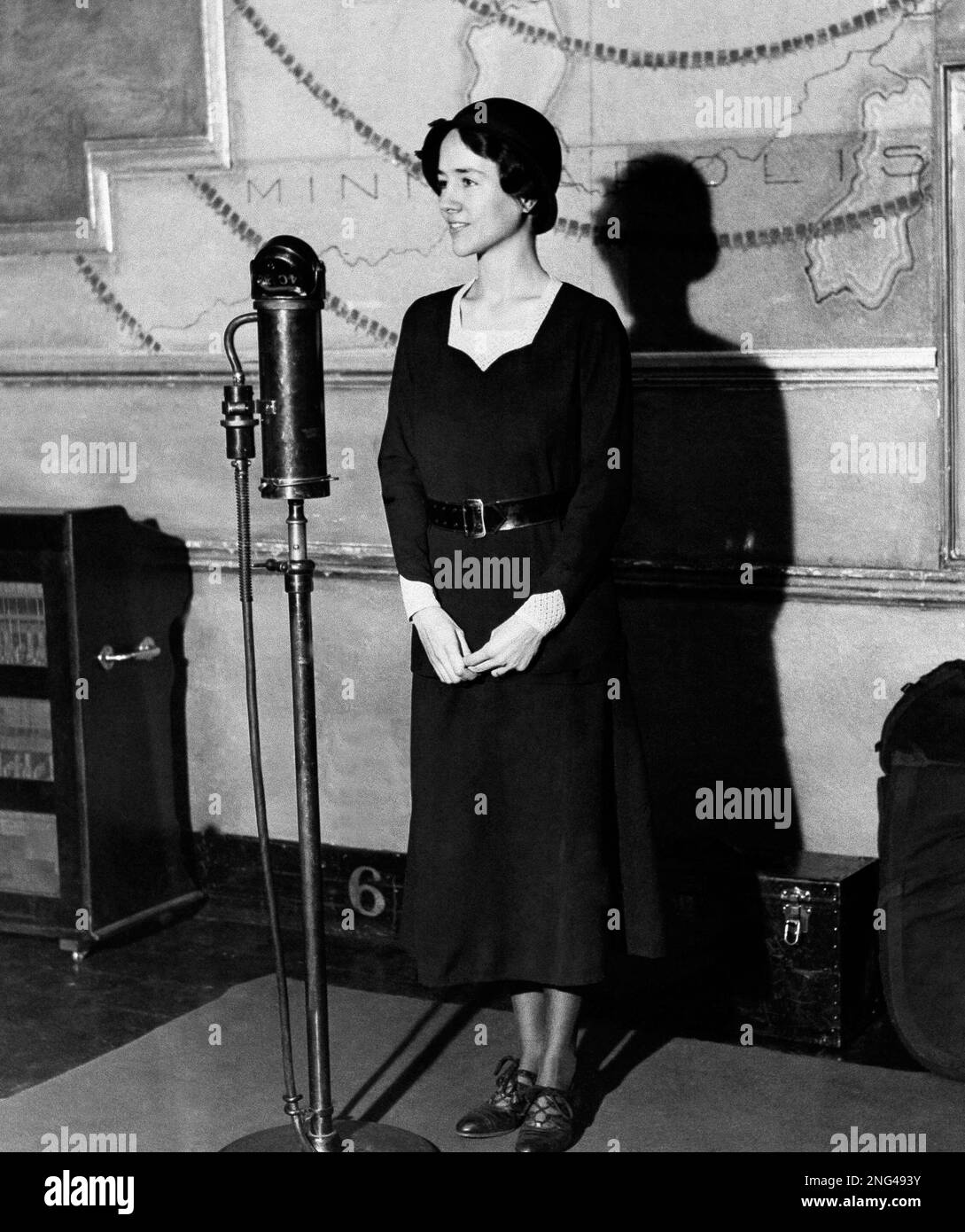Anne Morrow Lindbergh, wife of Charles A. Lindbergh, is photographed in ...