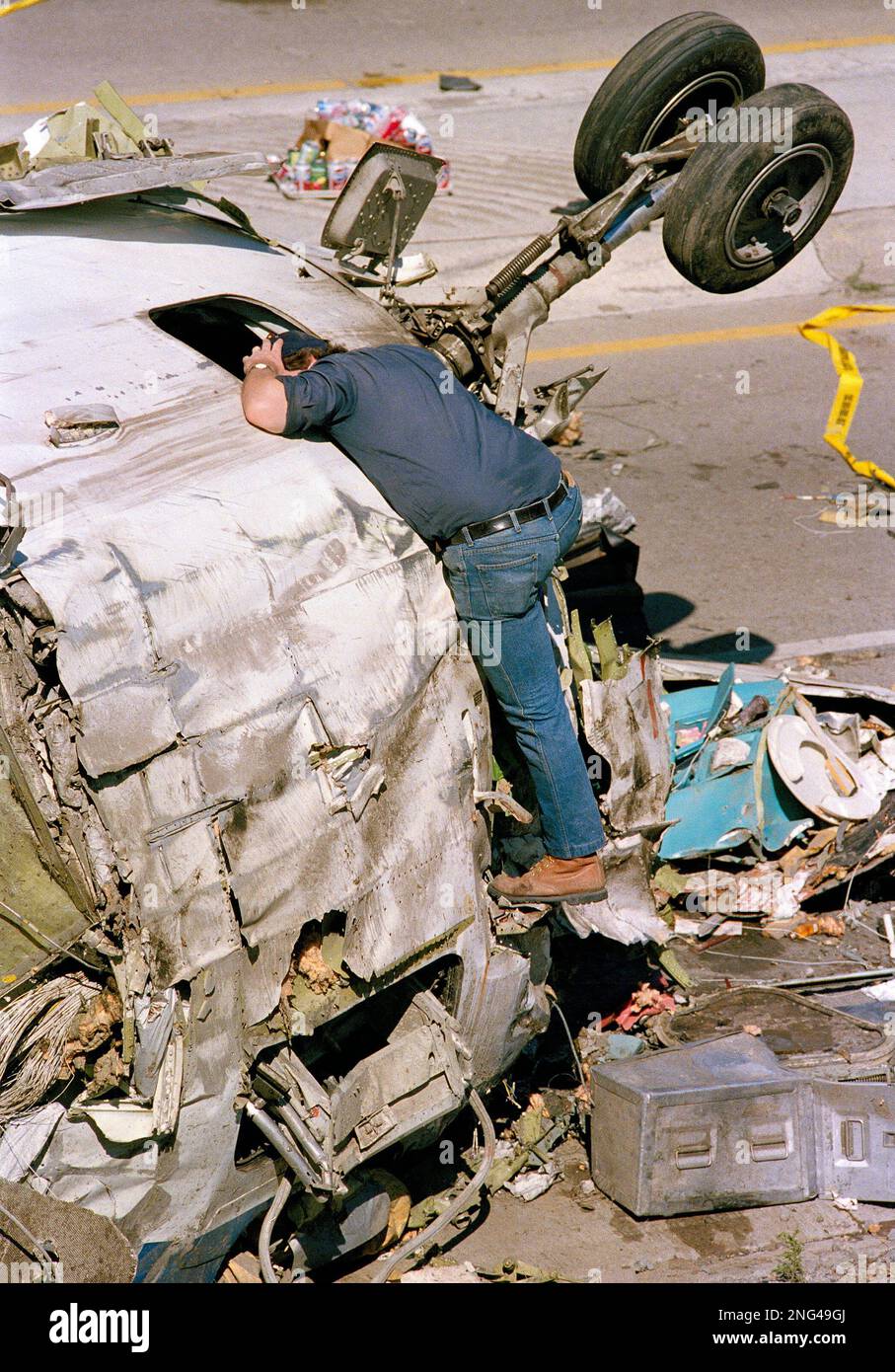 A member of the investigations team working on the crash of Northwest ...