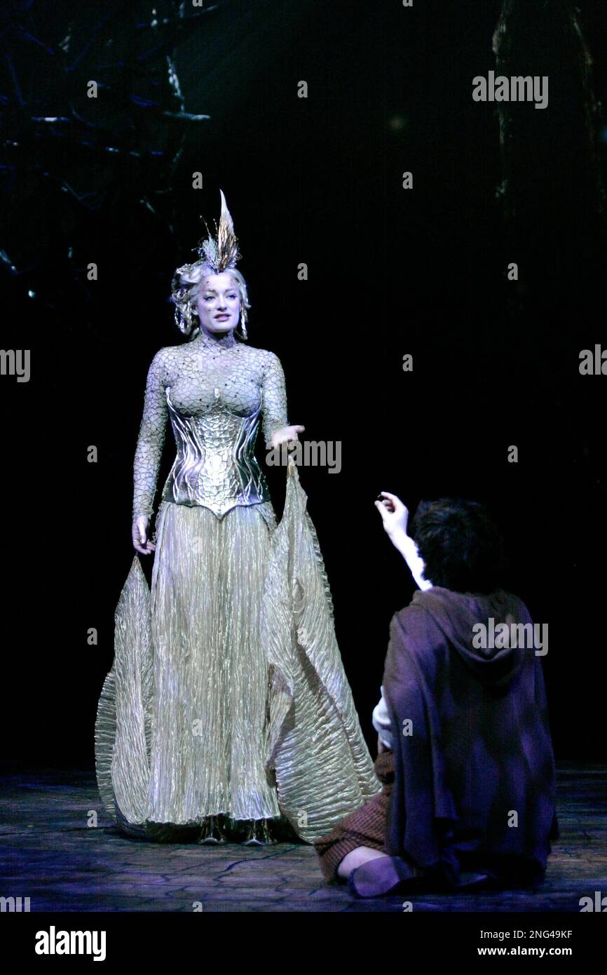 Laura Michelle Kelly as 'Galadriel', left, and James Loye as 'Frodo ...