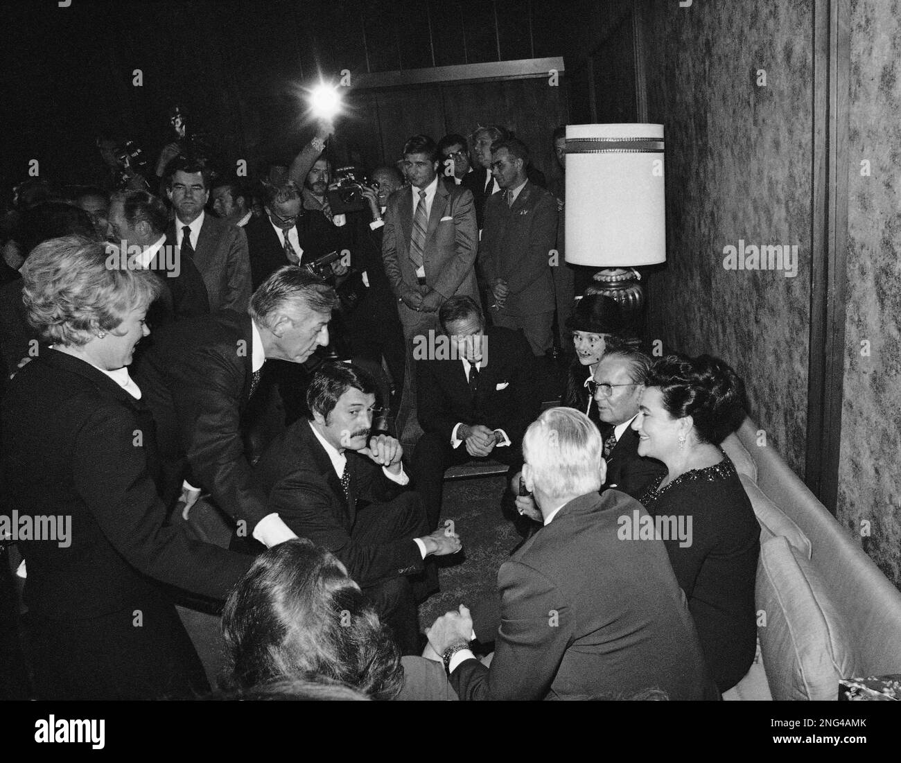 Yugoslavian President Josip Broz Tito and his wife, right, hold a ...