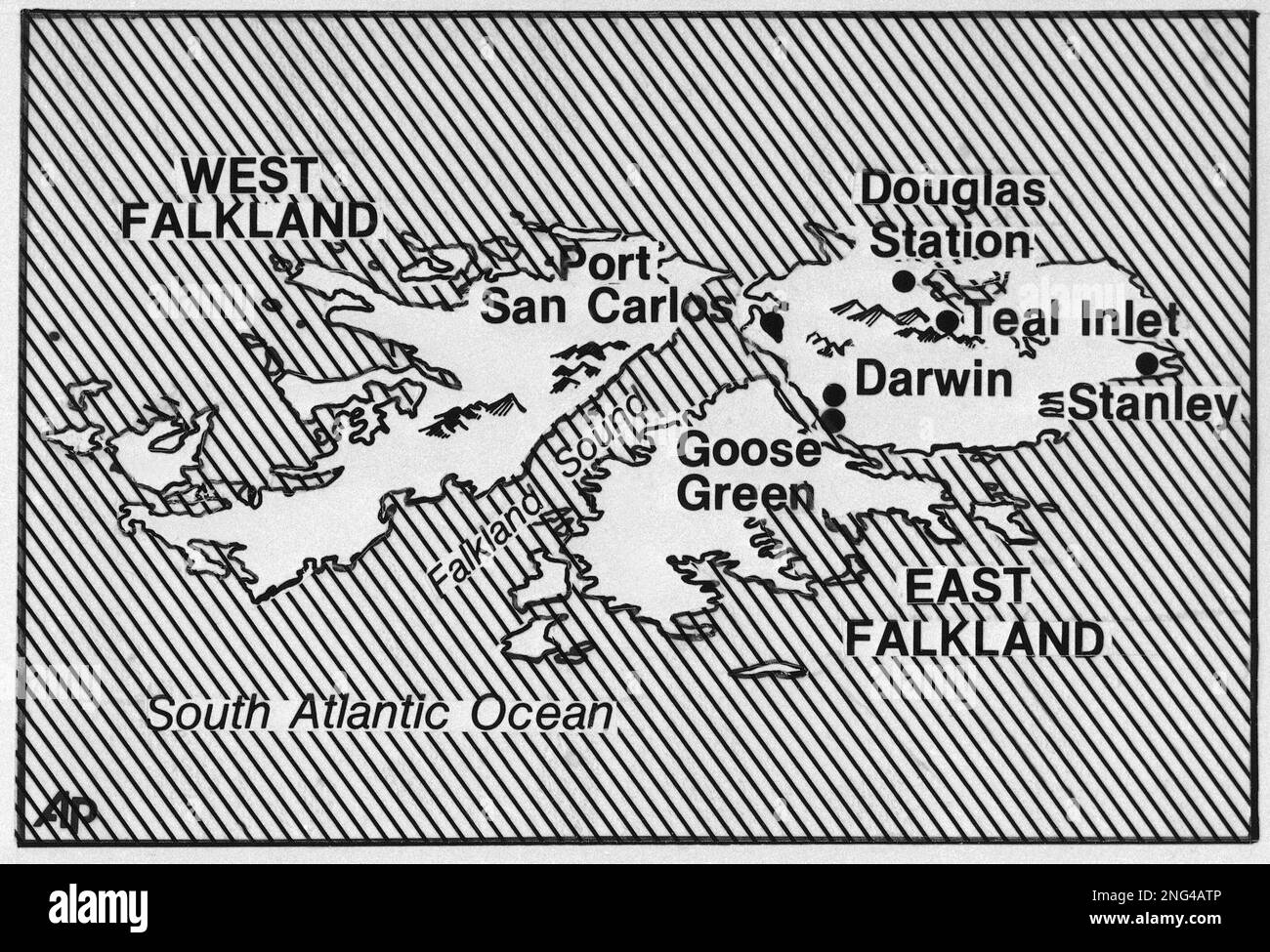 May 28, 1982 - This map locates Port Darwin and Goose Green of the ...