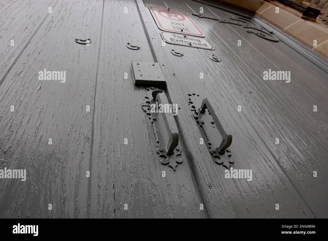 The newly painted shop door entrance to Norris Hall, where police ...