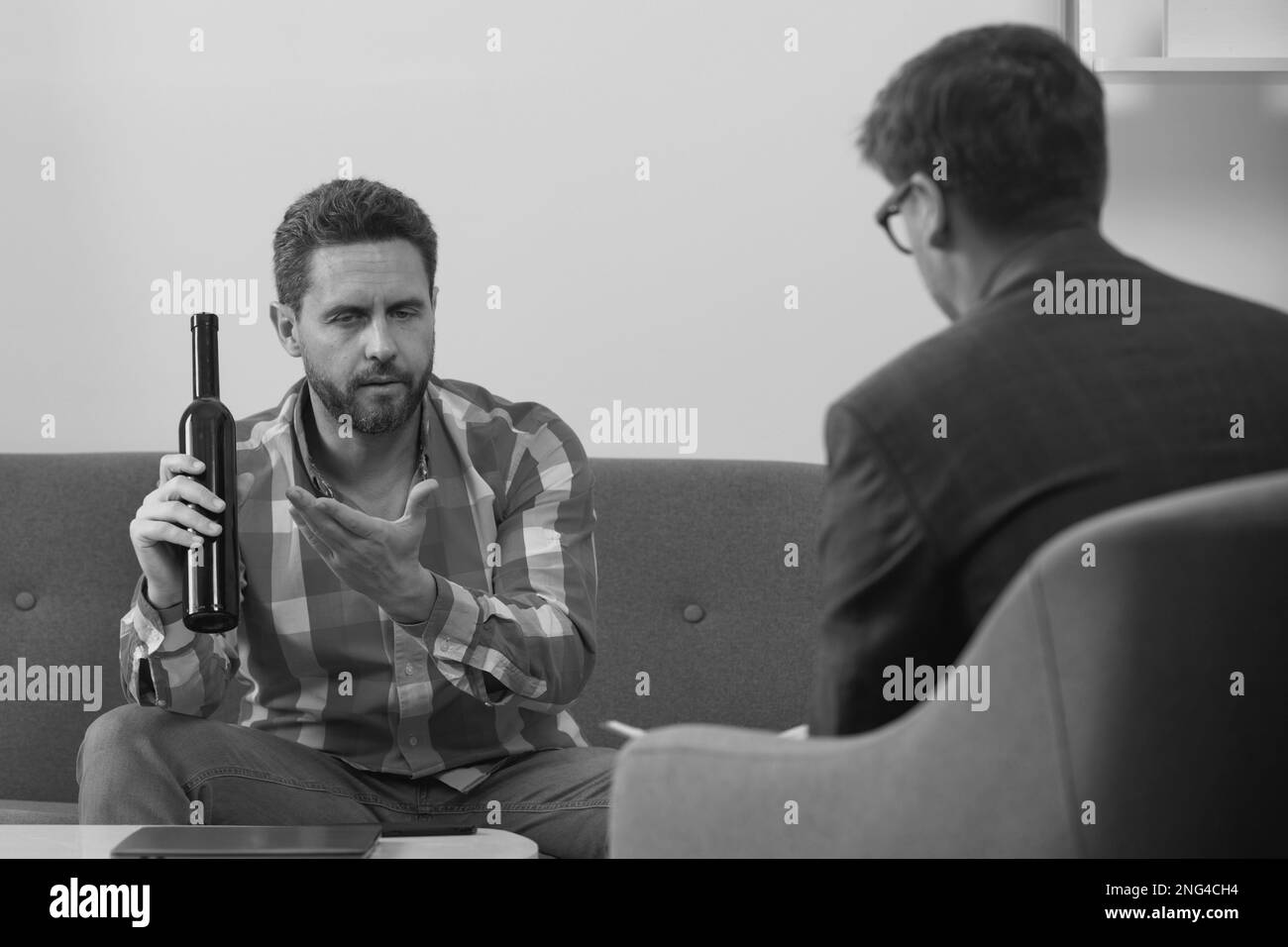 Solving problem, alcohol addiction, man alcohol abuse. Psychology ...