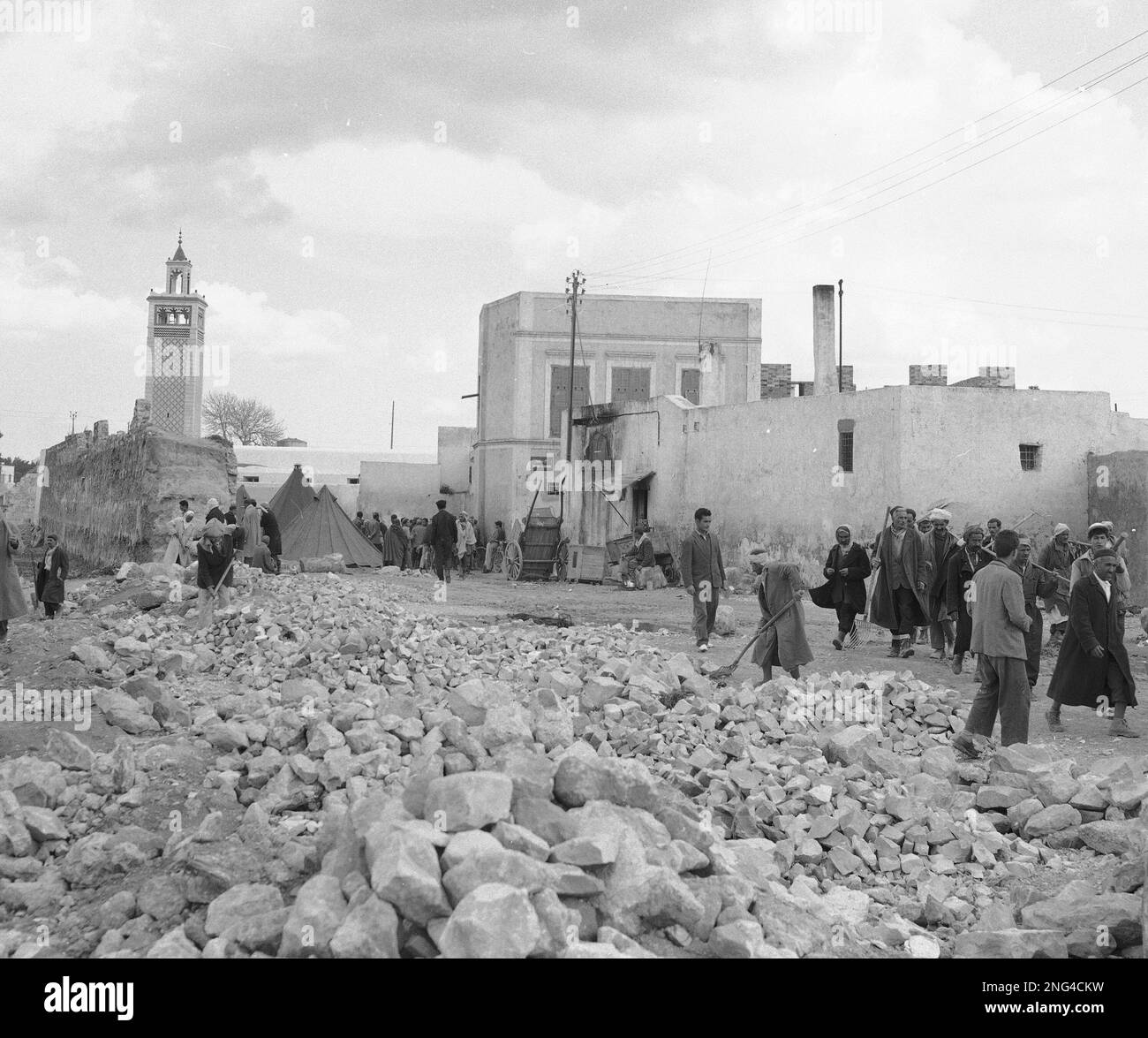 The ancient, two-century old ramparts of Tunis, capital city of Tunisia ...