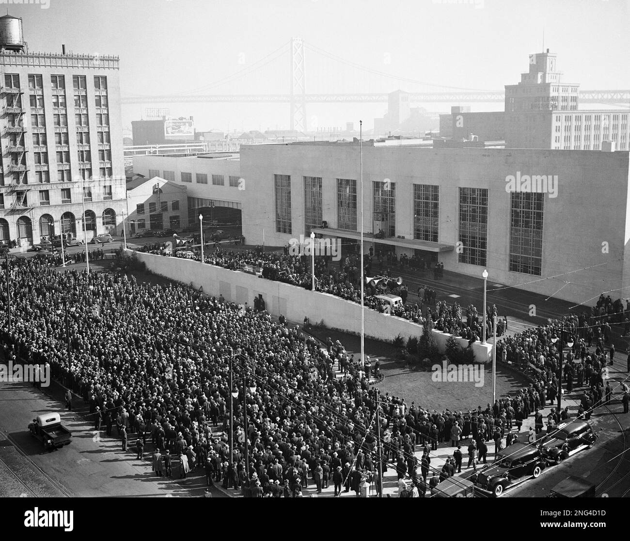 Farwell salutes from the ferryboats they will replace on Jan. 15, 1935 ...