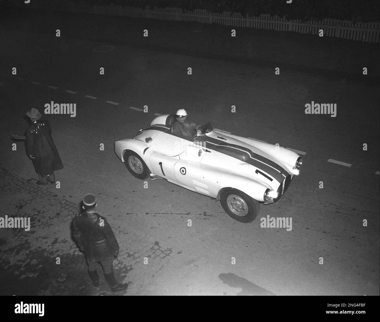 Briggs Cunningham, from Green Farm Conn., at the wheel of his American ...