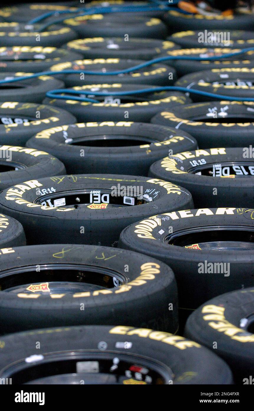 Goodyear tires are shown practice for Sunday's Coca-Cola 600 NASCAR ...