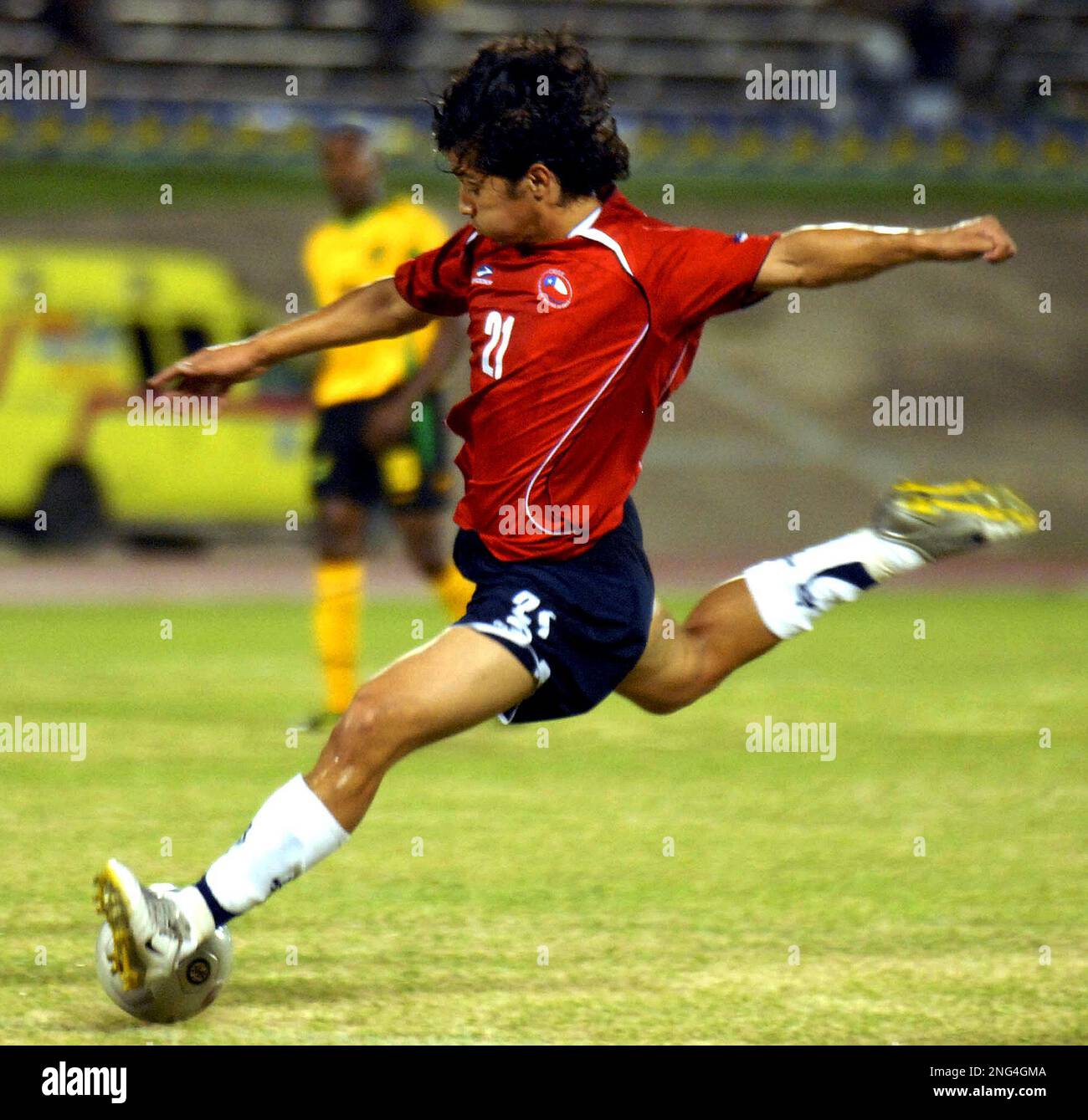 Chile's Matias Fernandez, attempts a shot during their friendly soccer ...