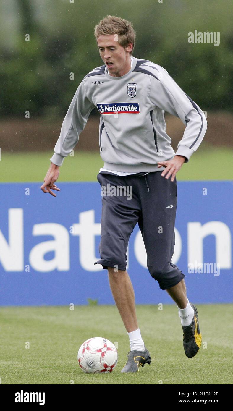England forward Peter Crouch trains at London Colney in north London ...