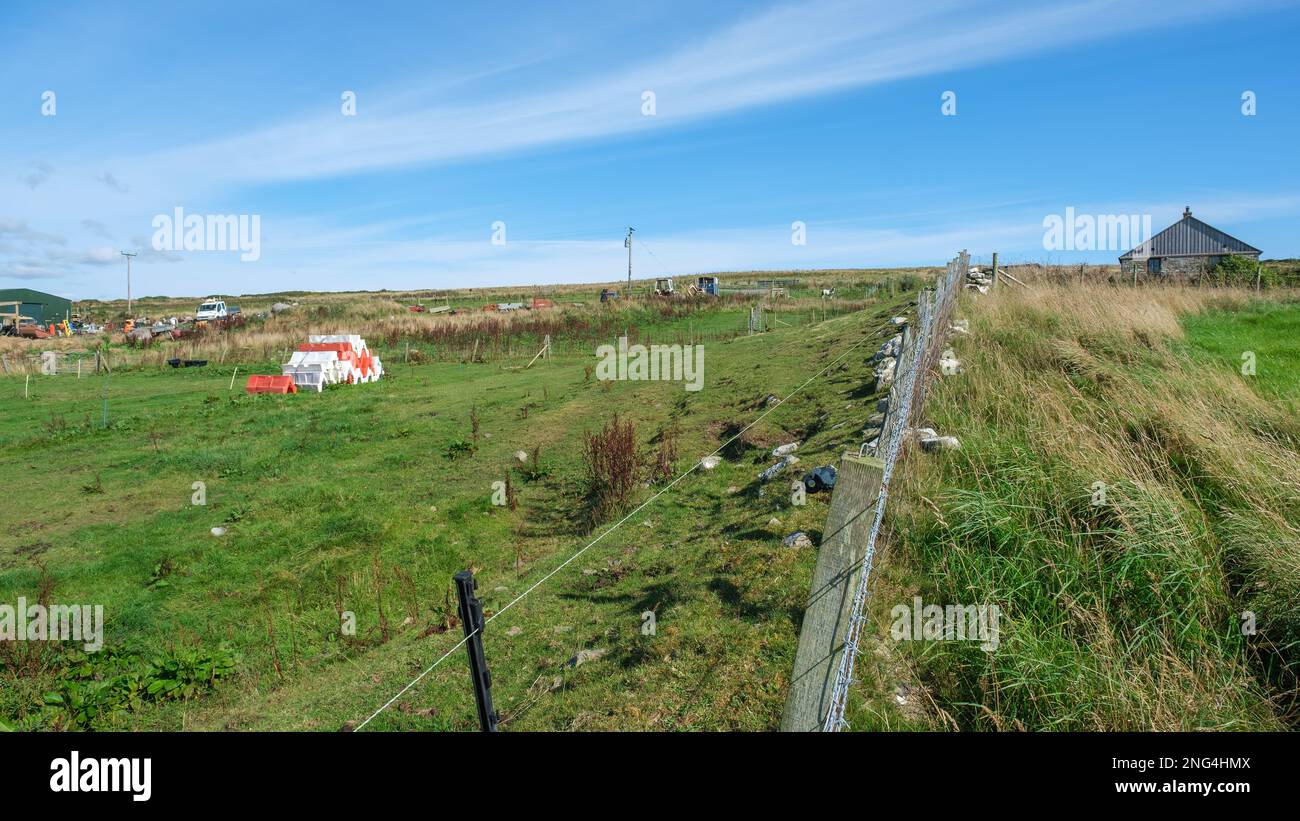 Bardintulloch broch, Upper Clyth broch, site of ruins Stock Photo - Alamy