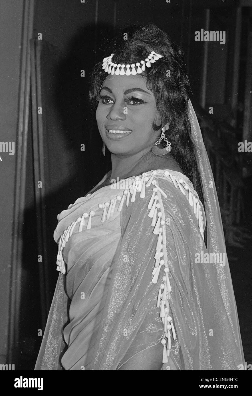 Soprano Leontyne Price is seen in her costume during rehearsals for the ...