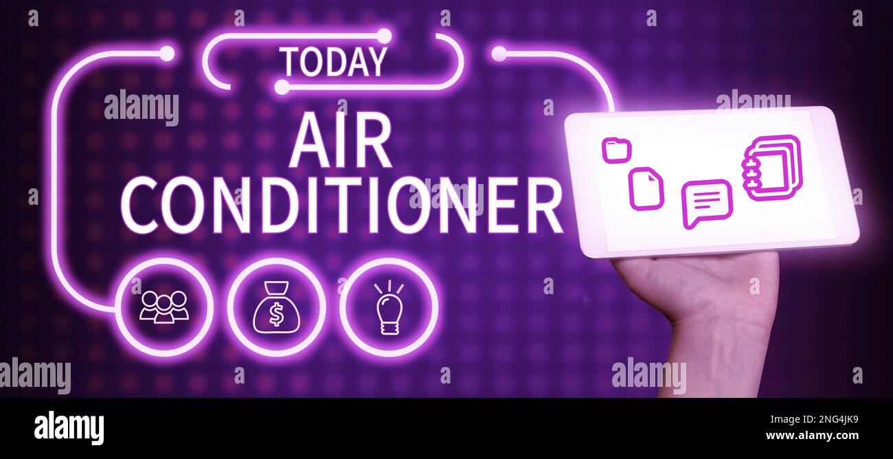 Writing displaying text Air Conditioner. Word for apparatus for washing ...