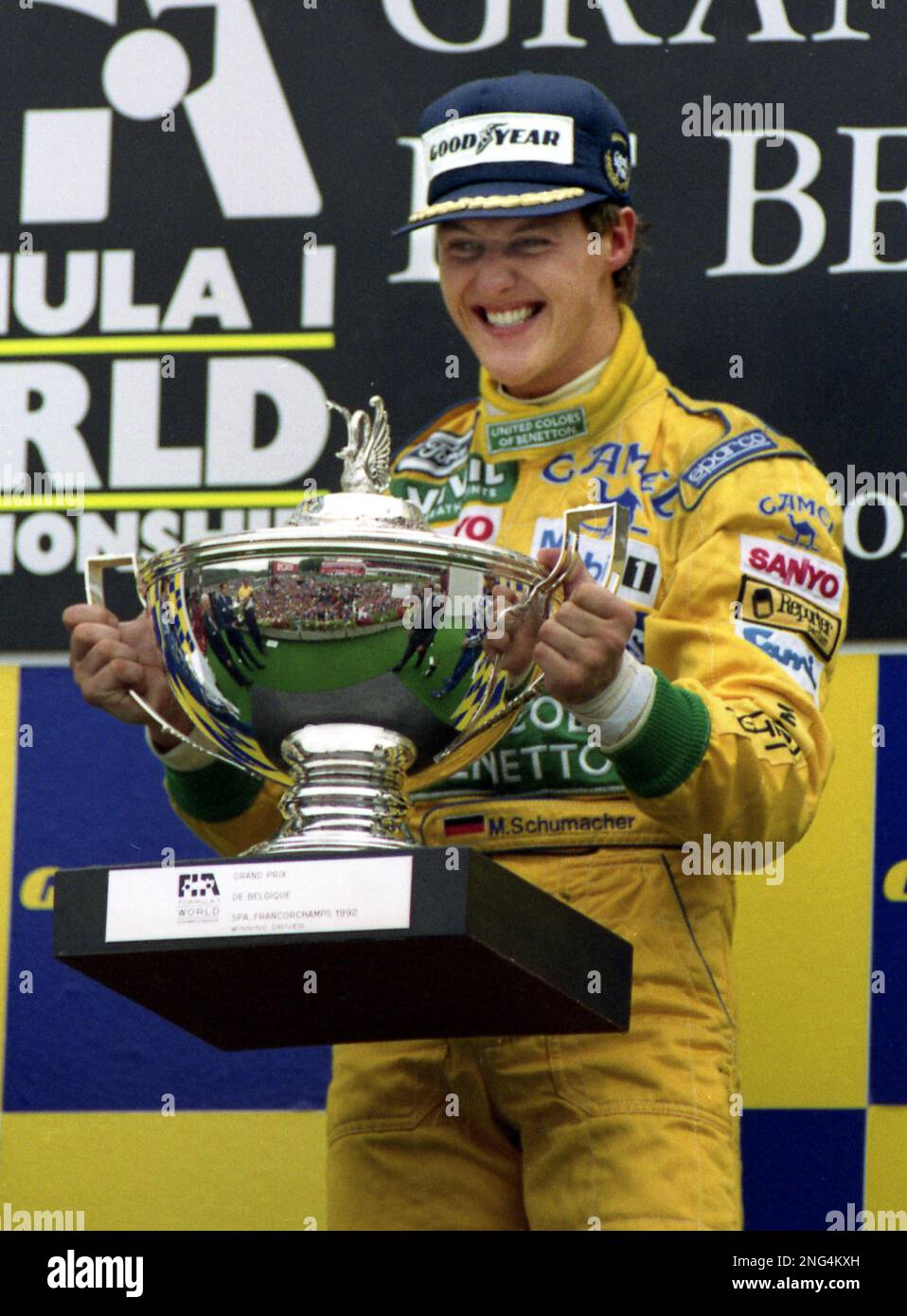 German Formula One racing driver Michael Schumacher is all smiles ...