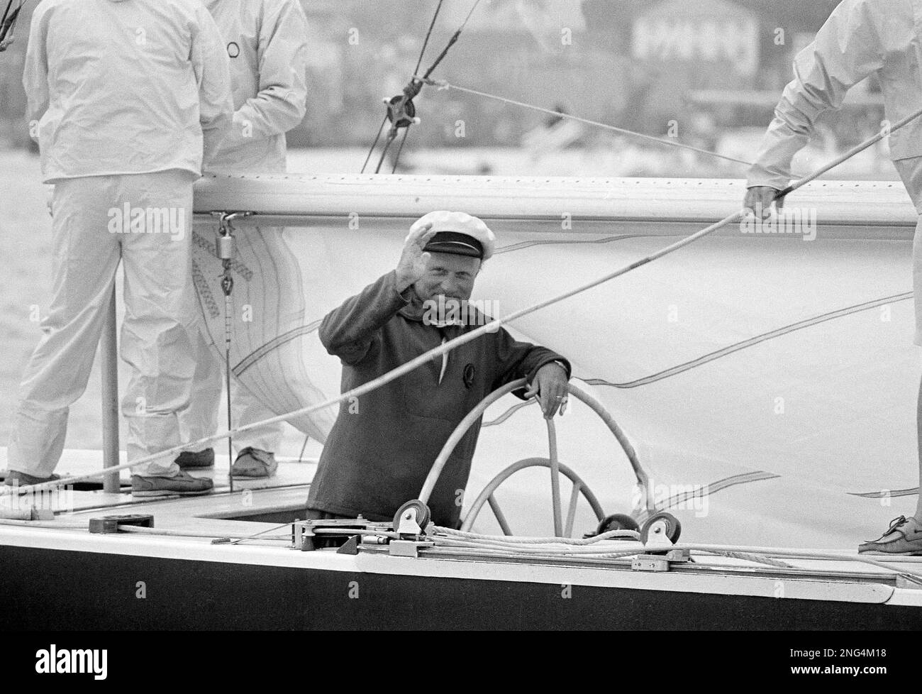 Baron Marcel Bich, leader of the French syndicate challenging for the ...