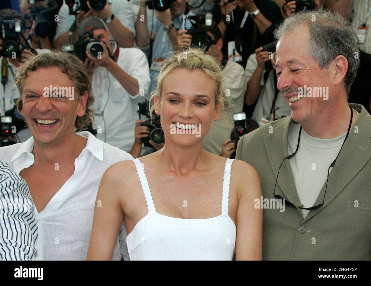 Canadian actor Marc Labreche, left, German actress Diane Kruger, center ...