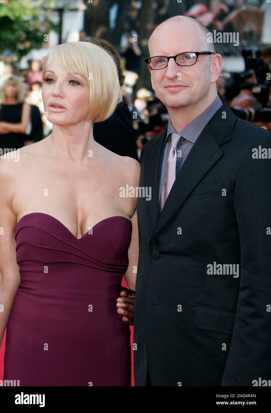 Actress Ellen Barkin, left, and producer Steven Soderbergh arrive for ...