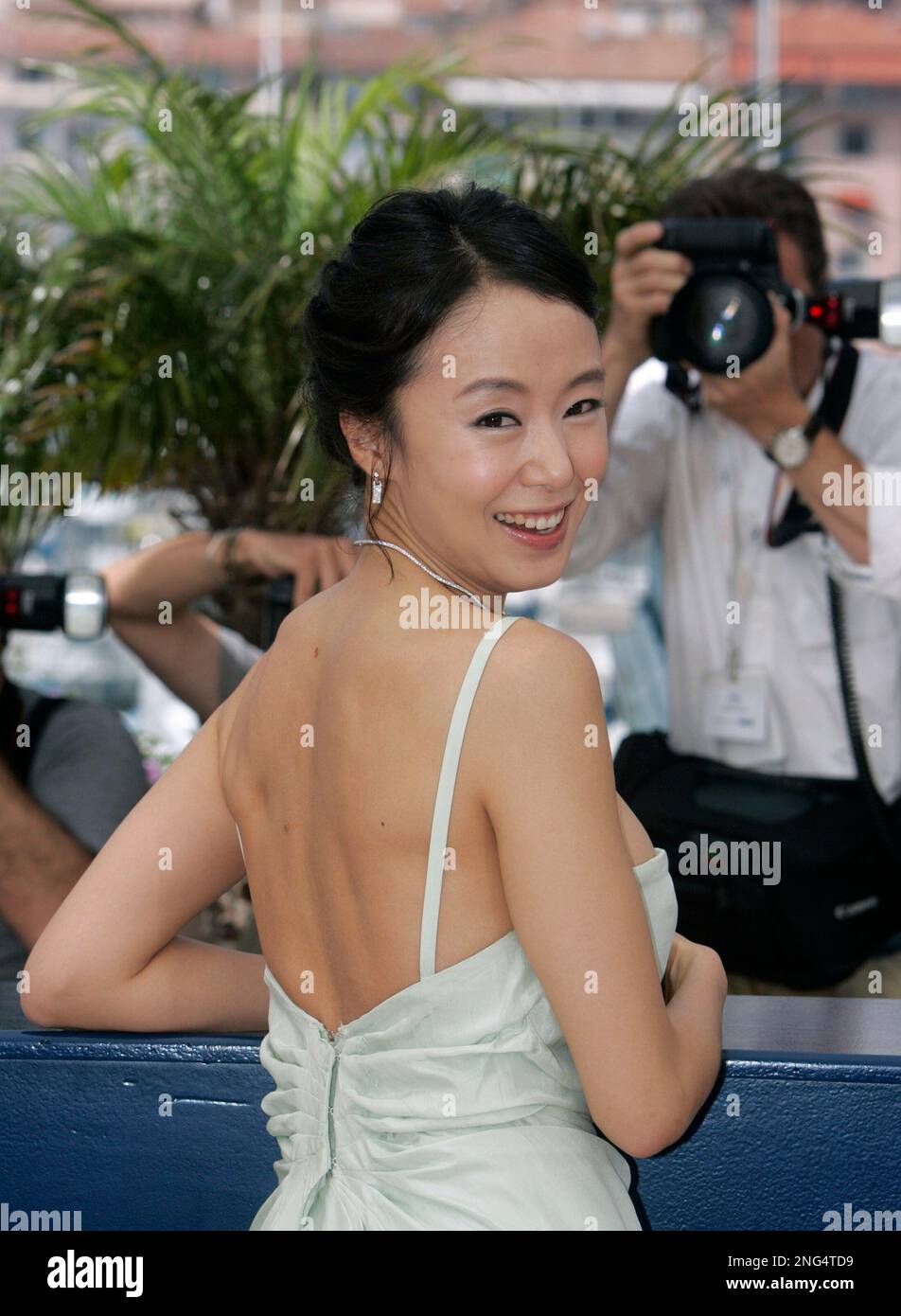 Actress Jeon Do-yeon poses during a photo call for the film "Secret ...