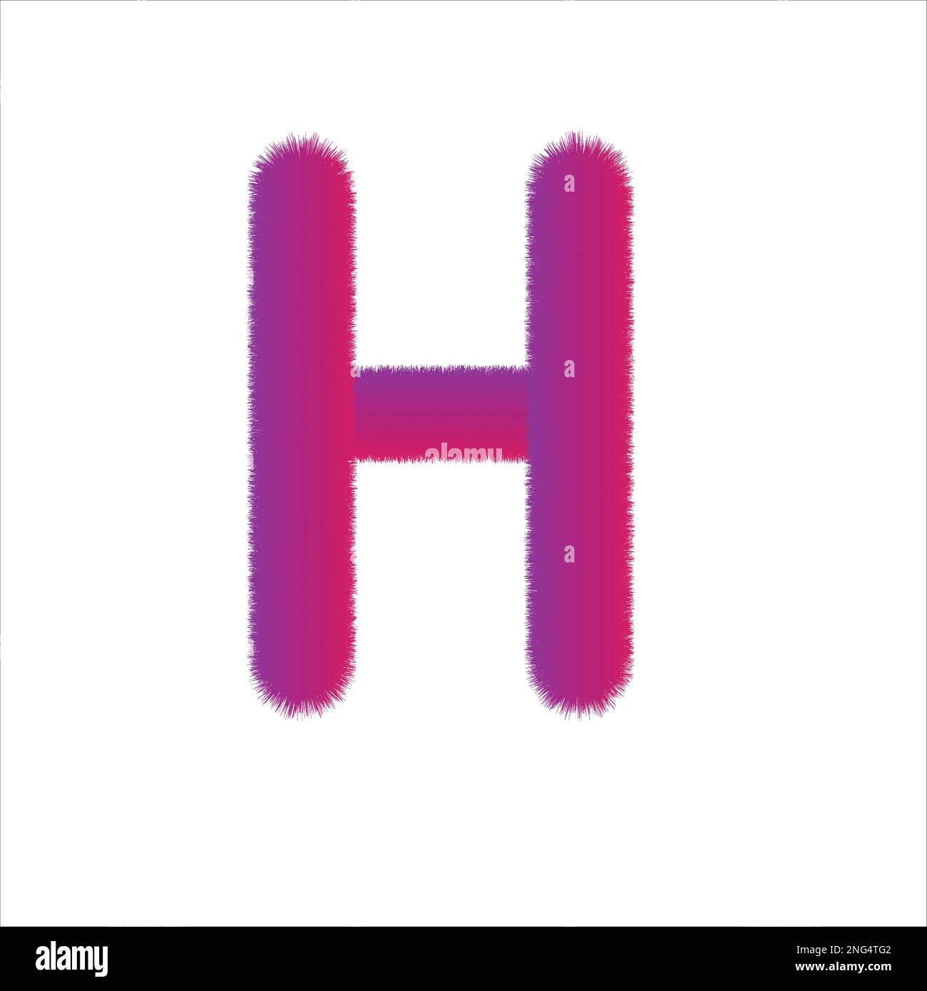 High Quality 3D Shaggy Letter H on White Background . Isolated Vector ...