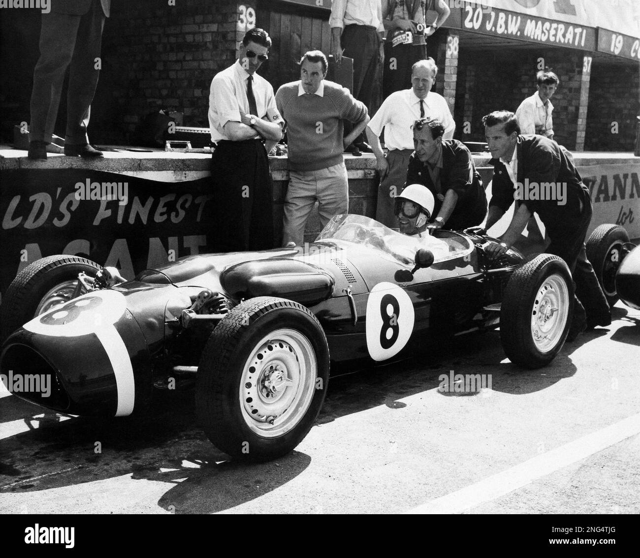 Stirling Moss, at the wheel of the revolutionary new Ferguson racing ...