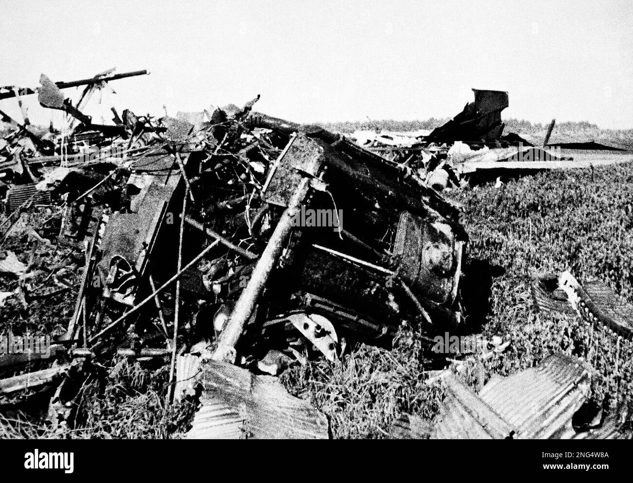 Wreckage of a German aircraft brought down by the Soviet Airforce, July ...