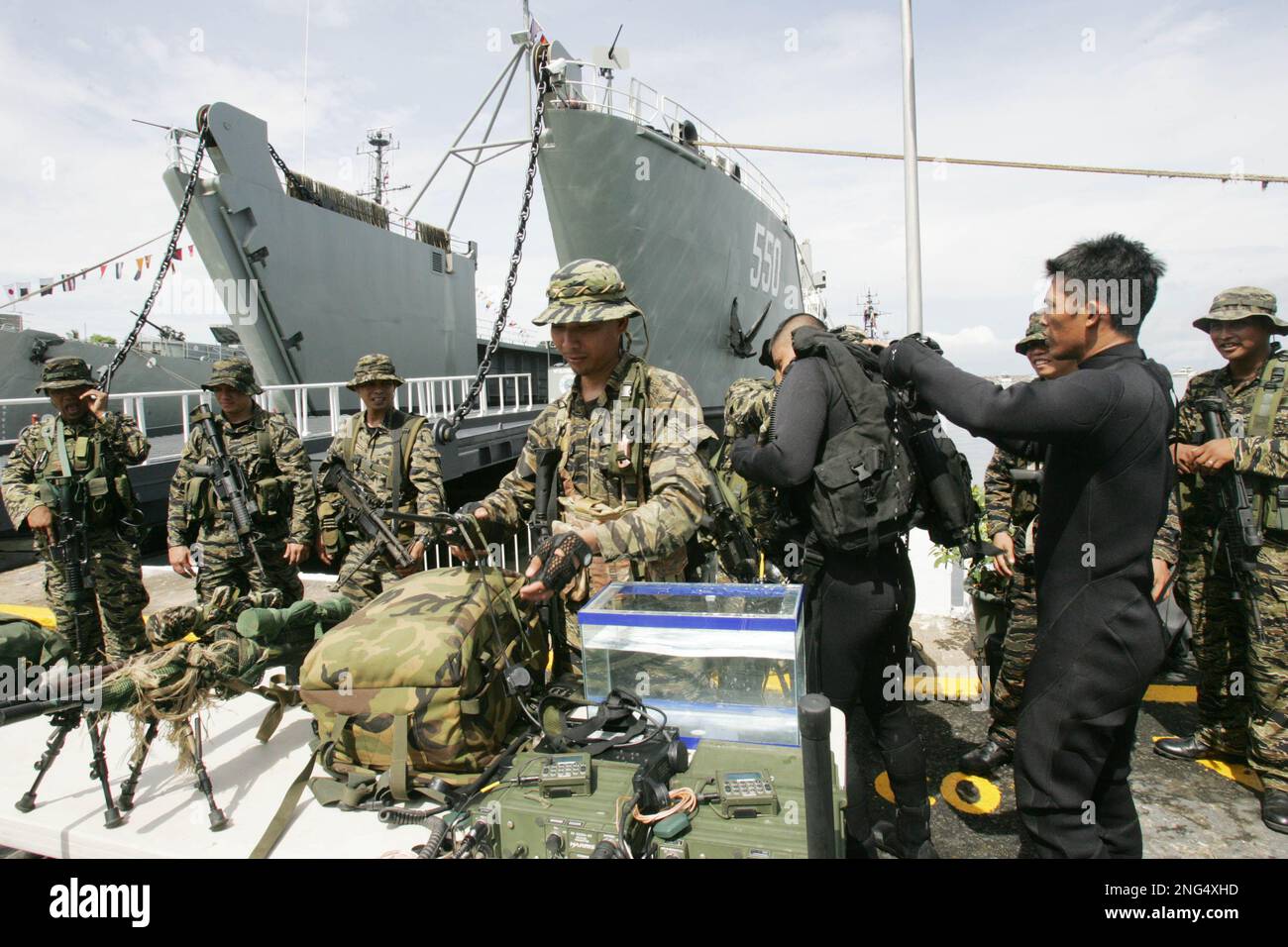 Philippine Navy SEALS prepare for inspection with the Navy's Logistics ...