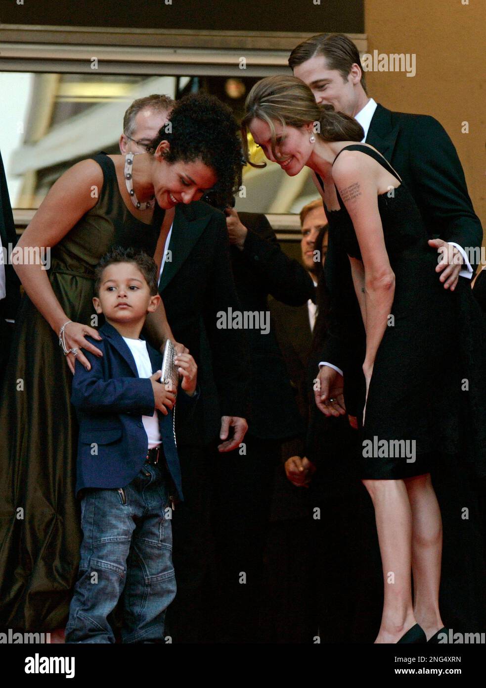 Mariane Pearl, wife of slain journalist Daniel Pearl, looks down at her ...