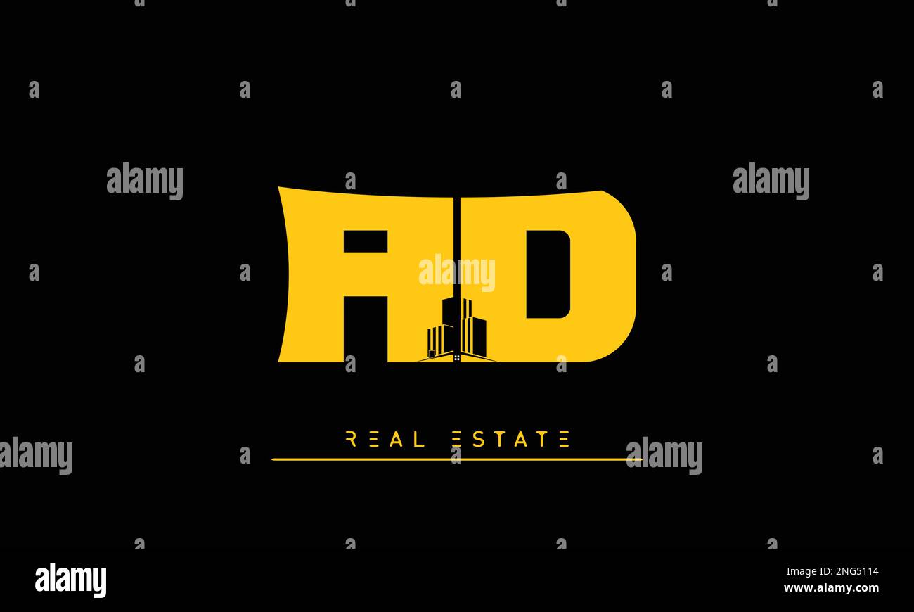 Real Estate letters Initials Monogram logo AD , DA Stock Vector Image ...