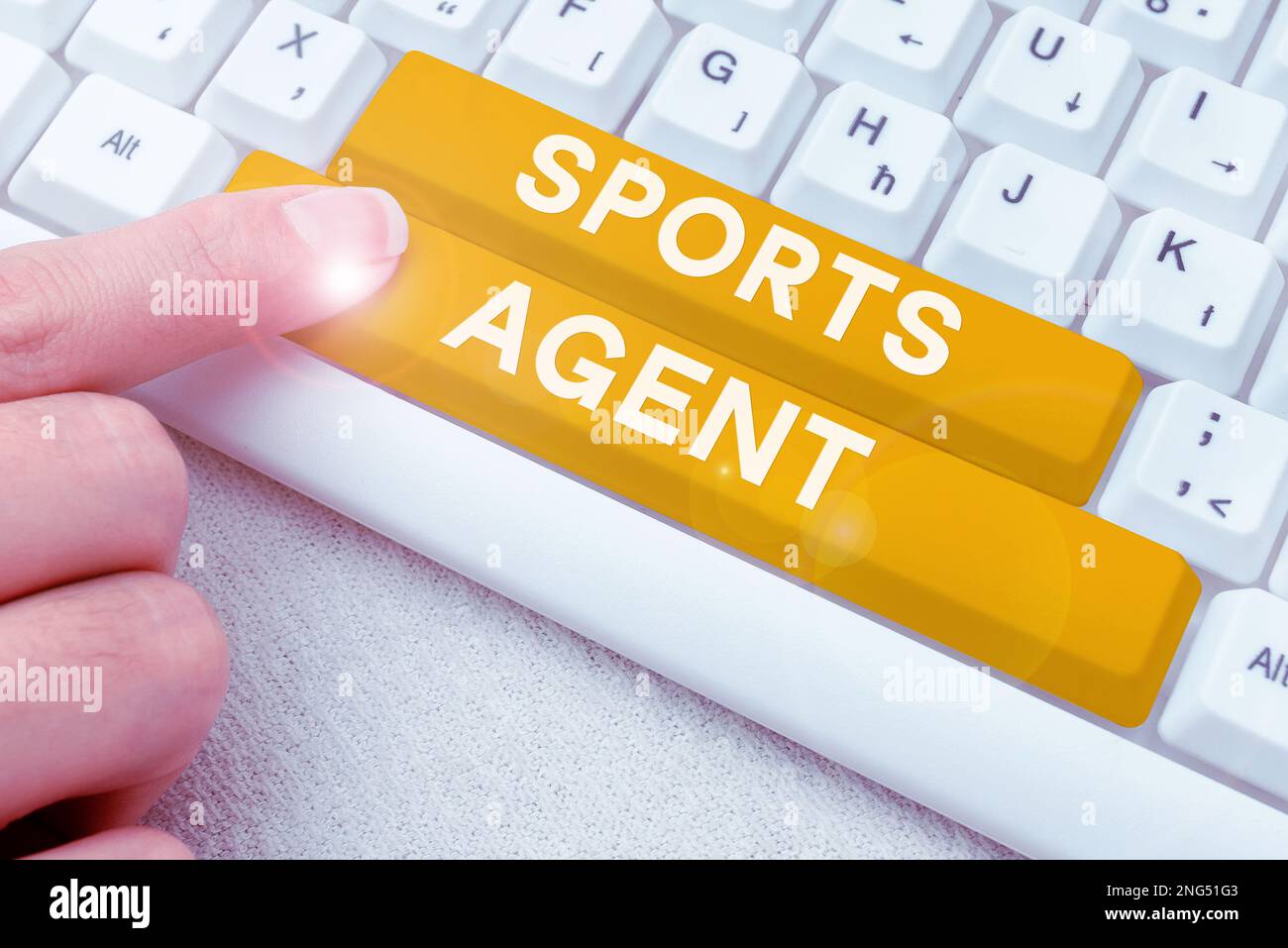 Text sign showing Sports Agent. Business idea person manages ...