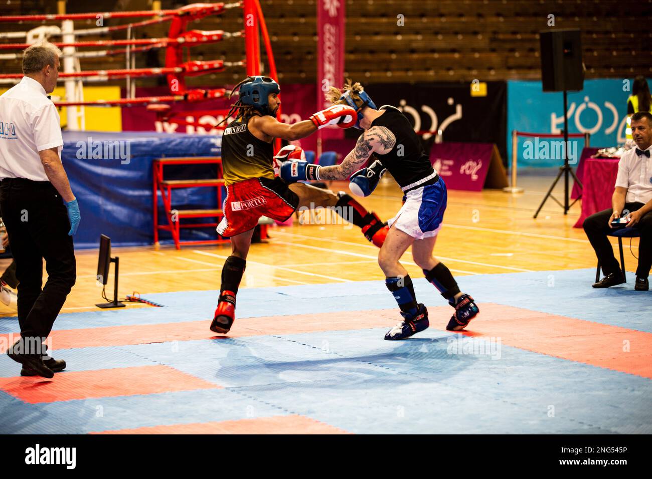 Fighting with protectors on the feet hi-res stock photography and ...