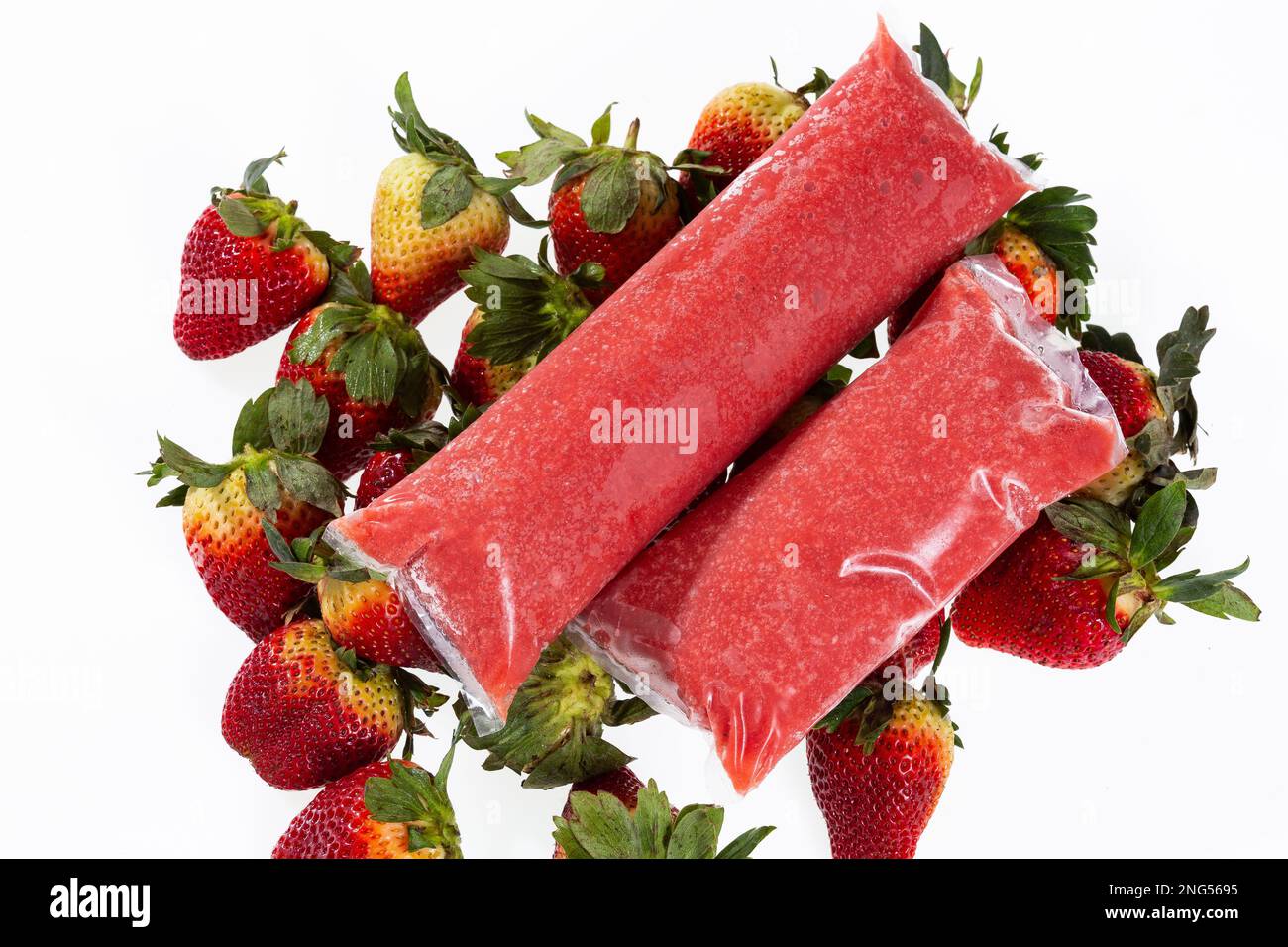 Tasty Pulp Of Fruit Frozen; Pulp Of Strawberry Stock Photo - Alamy