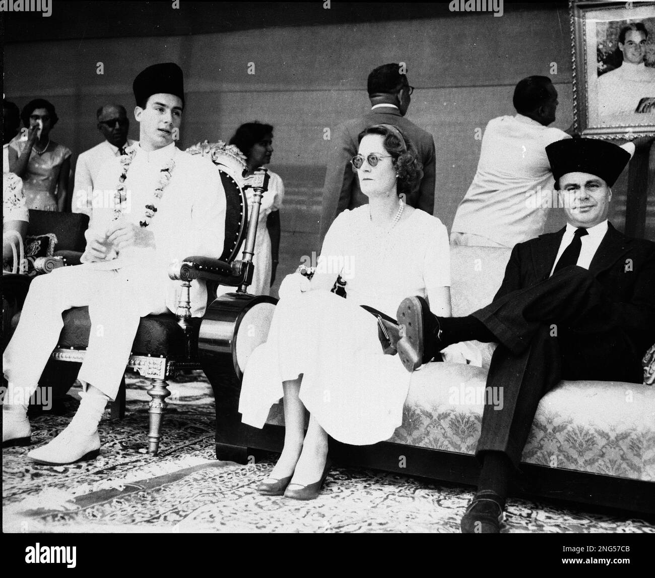 Karim Aga Khan, left, is shown with his mother, Princess Joan Aly Khan ...