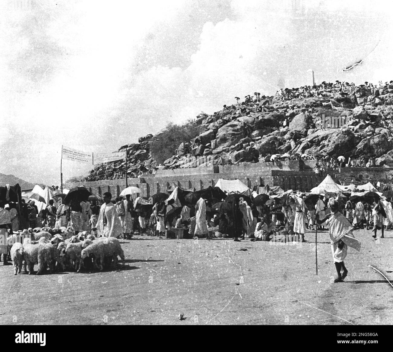 Muslims visit Mount Arafat, also known as Jabal ar-Rahmah, during a ...