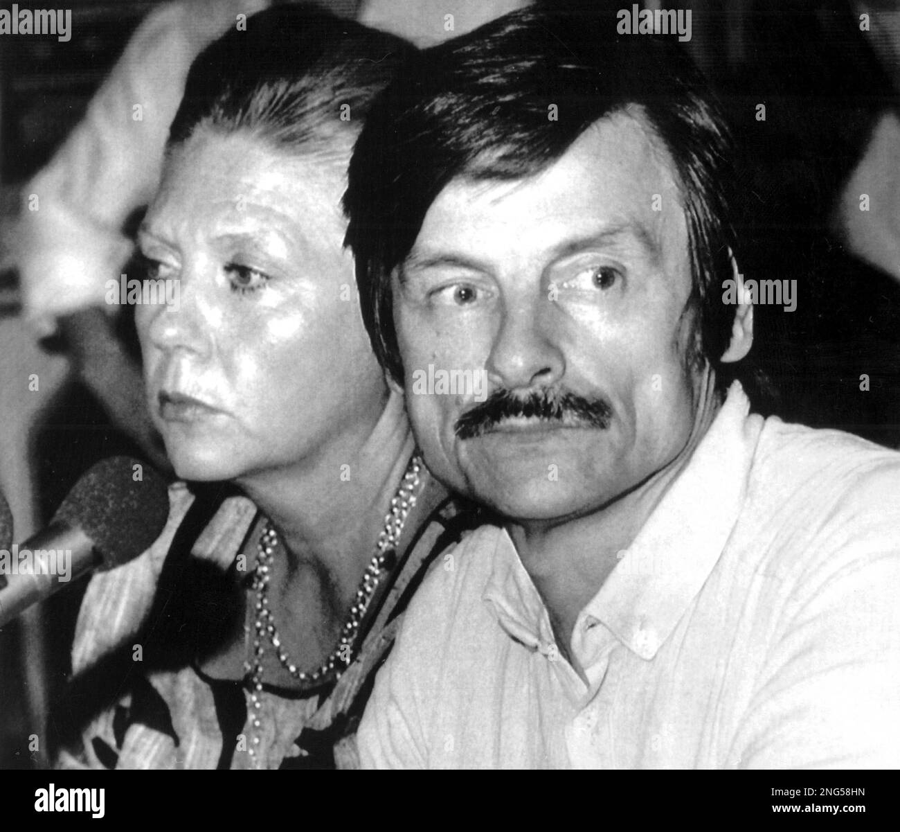Andrei Tarkovsky is seen with his wife, Larissa, at a news conference ...
