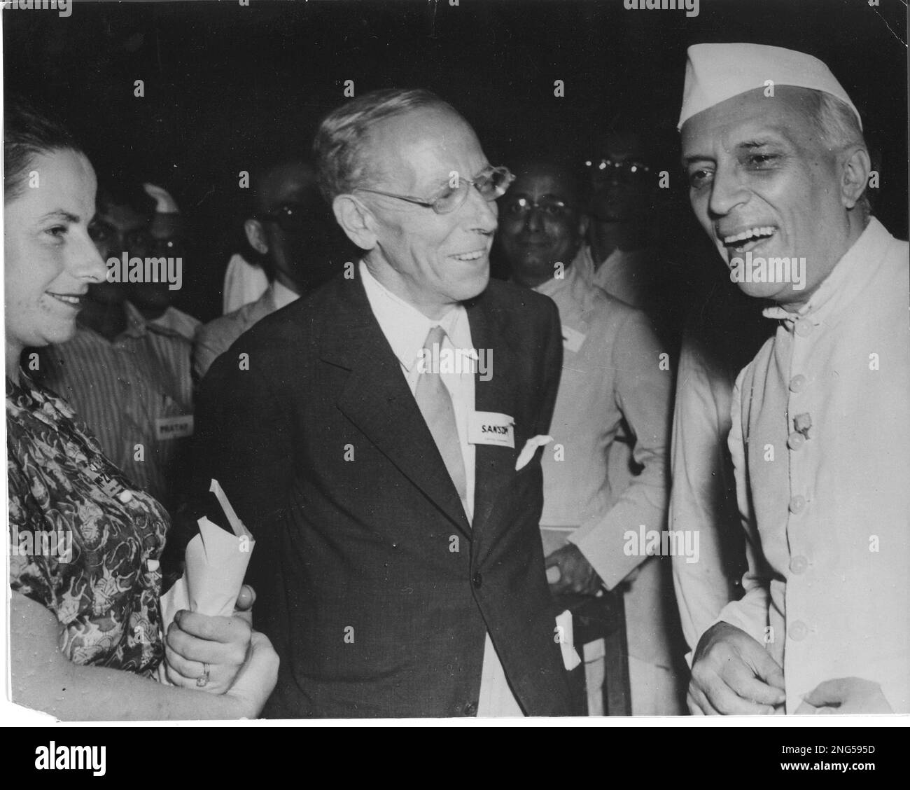 The Hon. Pandit Jawaharlal Nehru, Indian premier, and Sir George Sansom ...