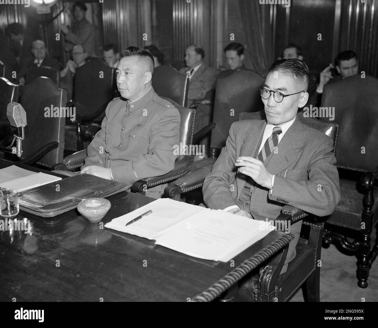 Chinese members of the Allied Council for Japan, Lt. Gen. Chu Shih-Ming ...