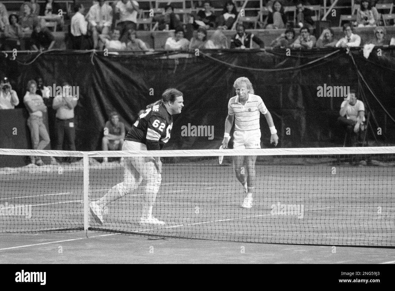 Rock star Meat Loaf is seen after he took a tumble during a tennis star ...