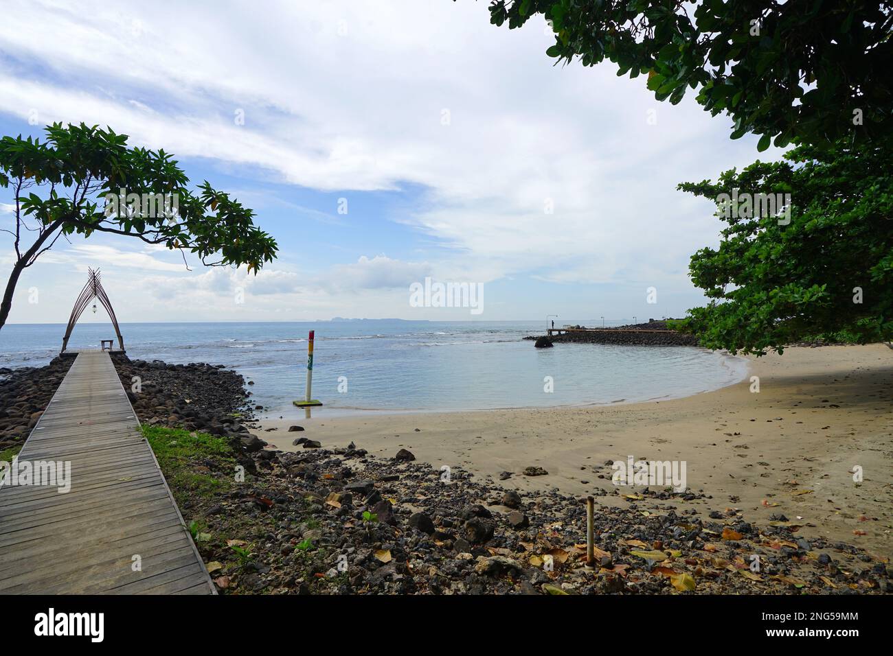 Anyer Beach at Mambruk Hotel and Resort, Anyer, Banten, Indonesia Stock ...