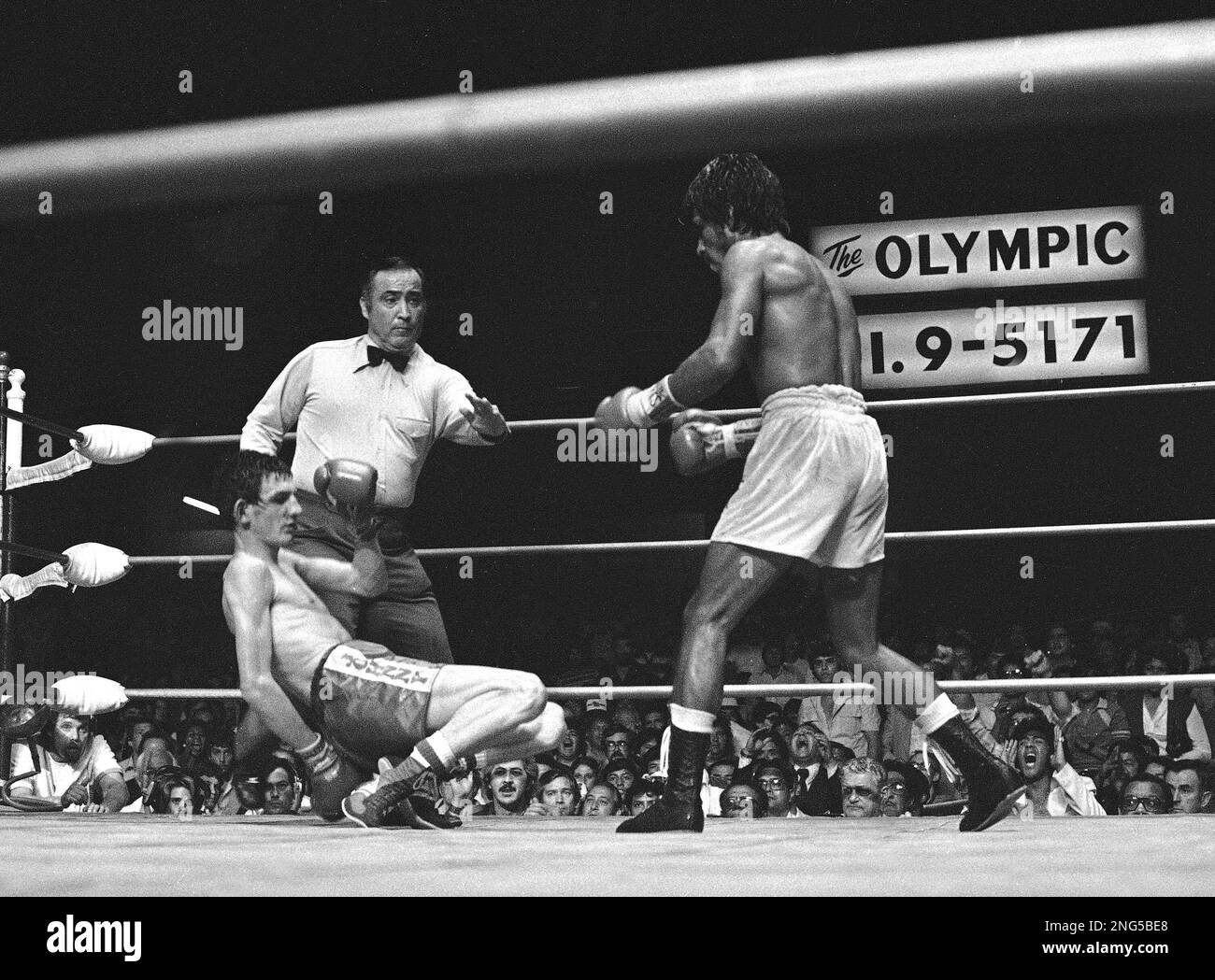 W.B.C. bantamweight champion, Mexican boxer Lupe Pintor, knocks out ...