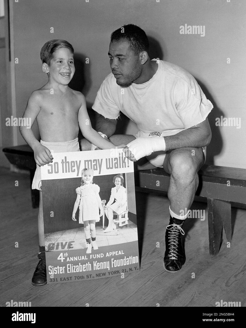 Five-year-old David Greenfield, of Irvington, N.J., stands with world ...