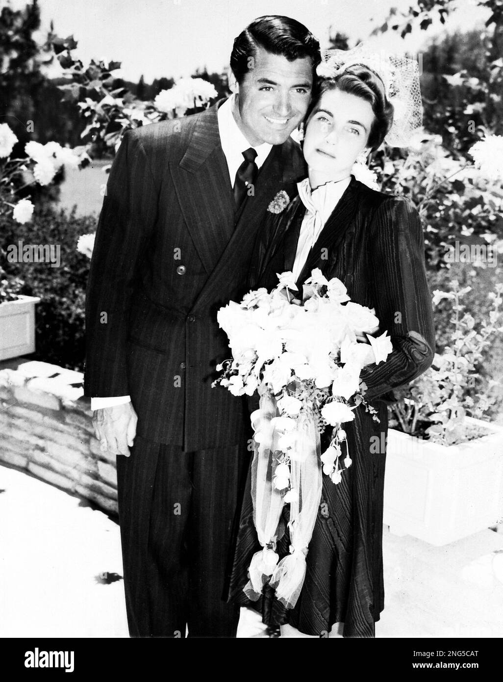 American film star Cary Grant with his new wife American Woolworth ...
