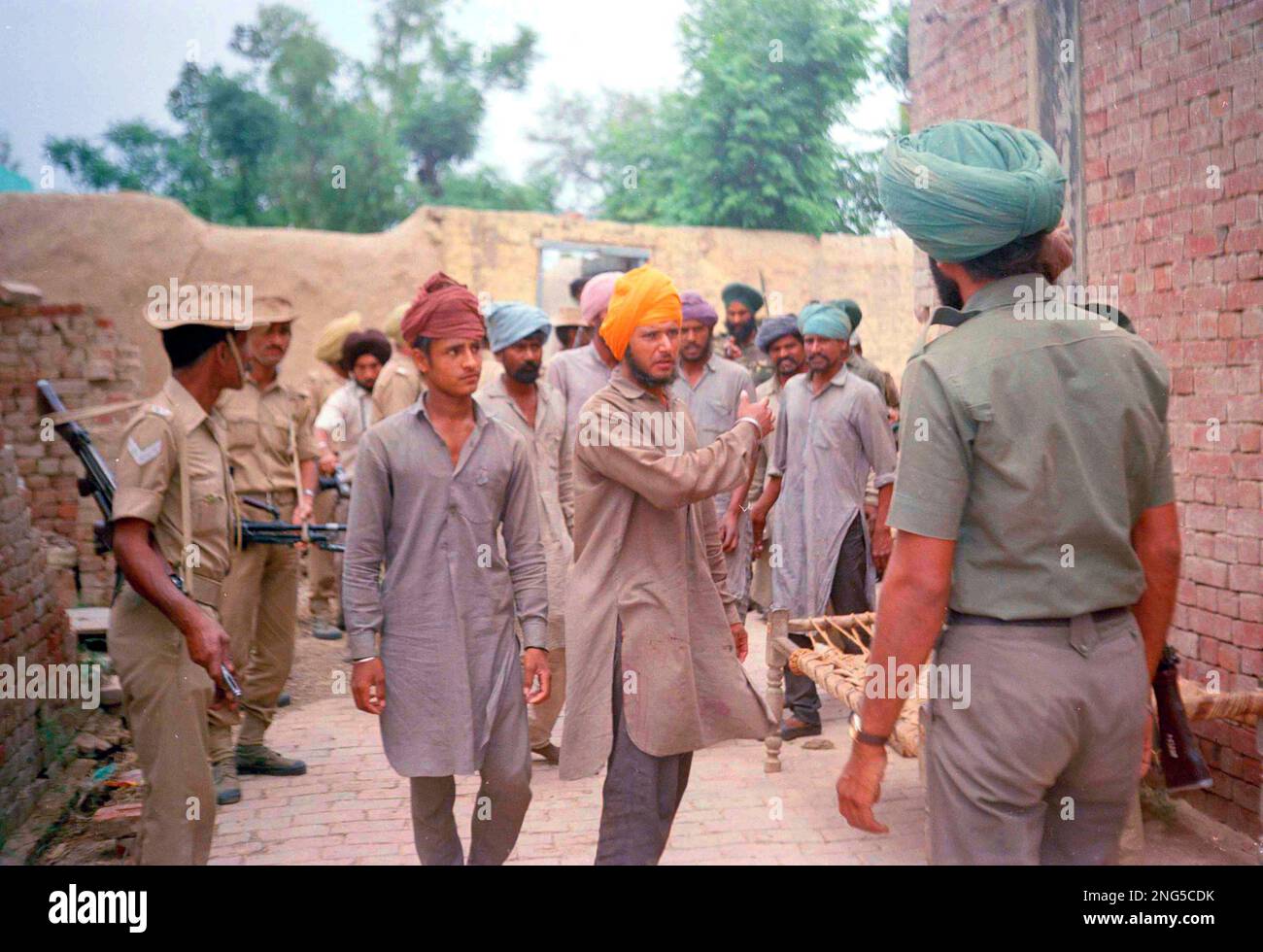 The Indian army patrols the area around a Sikh militant hideout in ...