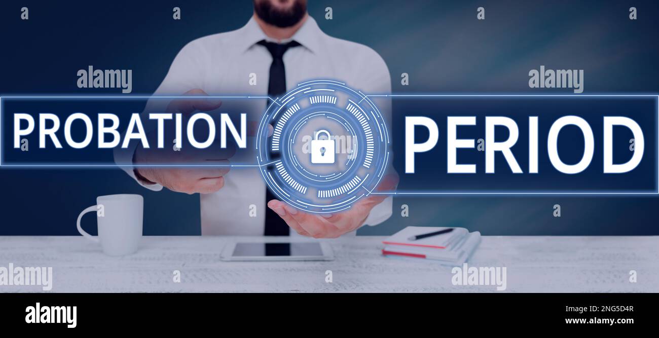 Conceptual display Probation Period. Business overview focused and ...