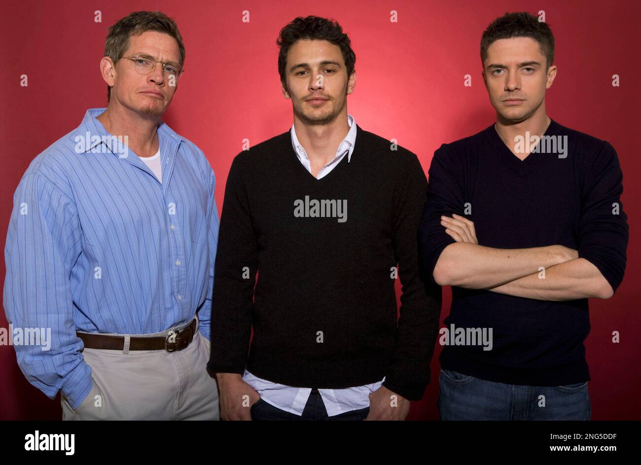"Spiderman 3" cast members James Franco, center, Topher Grace, right ...
