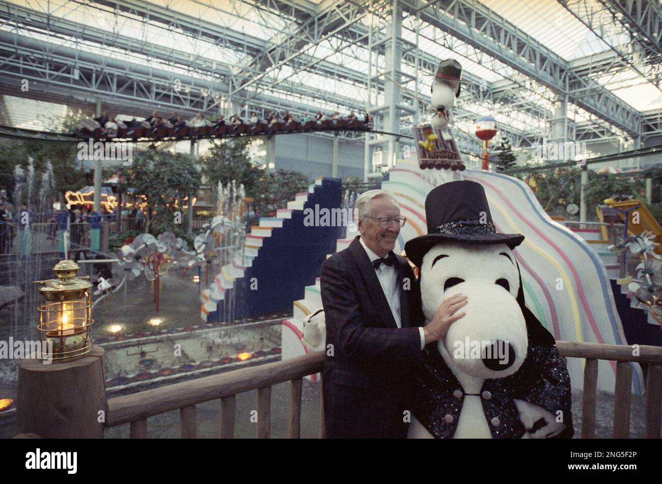 Charles Schulz, the creator of the comic strip "Peanuts" posed for some ...