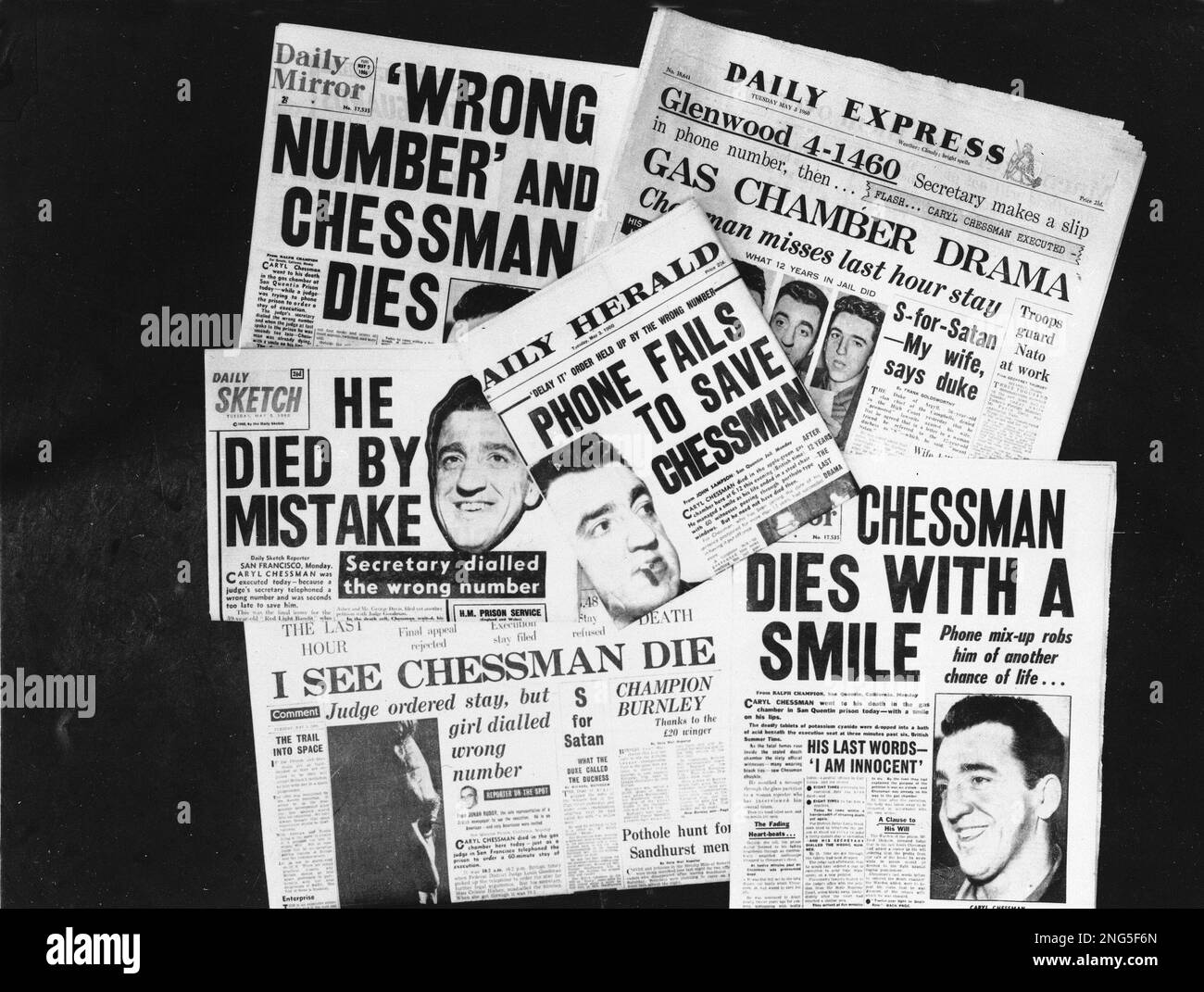 These are the front pages of the London daily newspapers of May 3, 1960 ...