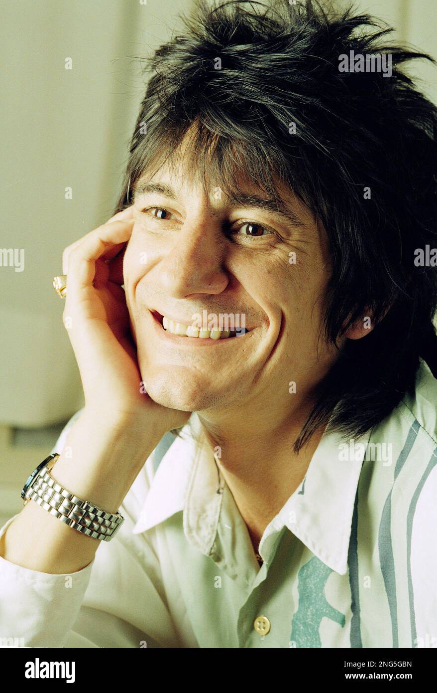 Rolling Stones guitarist Ron Wood poses at the Ritz Carlton Hotel in ...